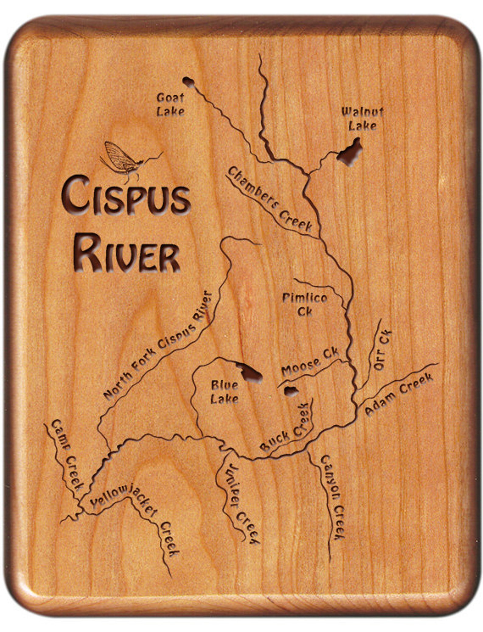 Upper CISPUS RIVER Map Fly Box Personalized Handcrafted - Etsy