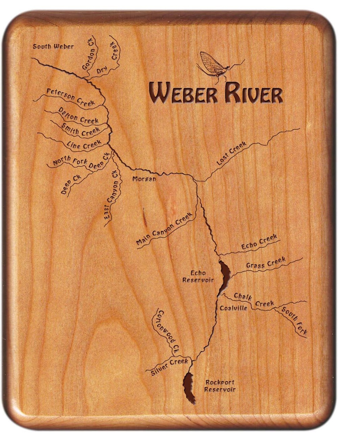 WEBER RIVER MAP Fly Box - Handcrafted, Custom Designed, Laser Engraved ...