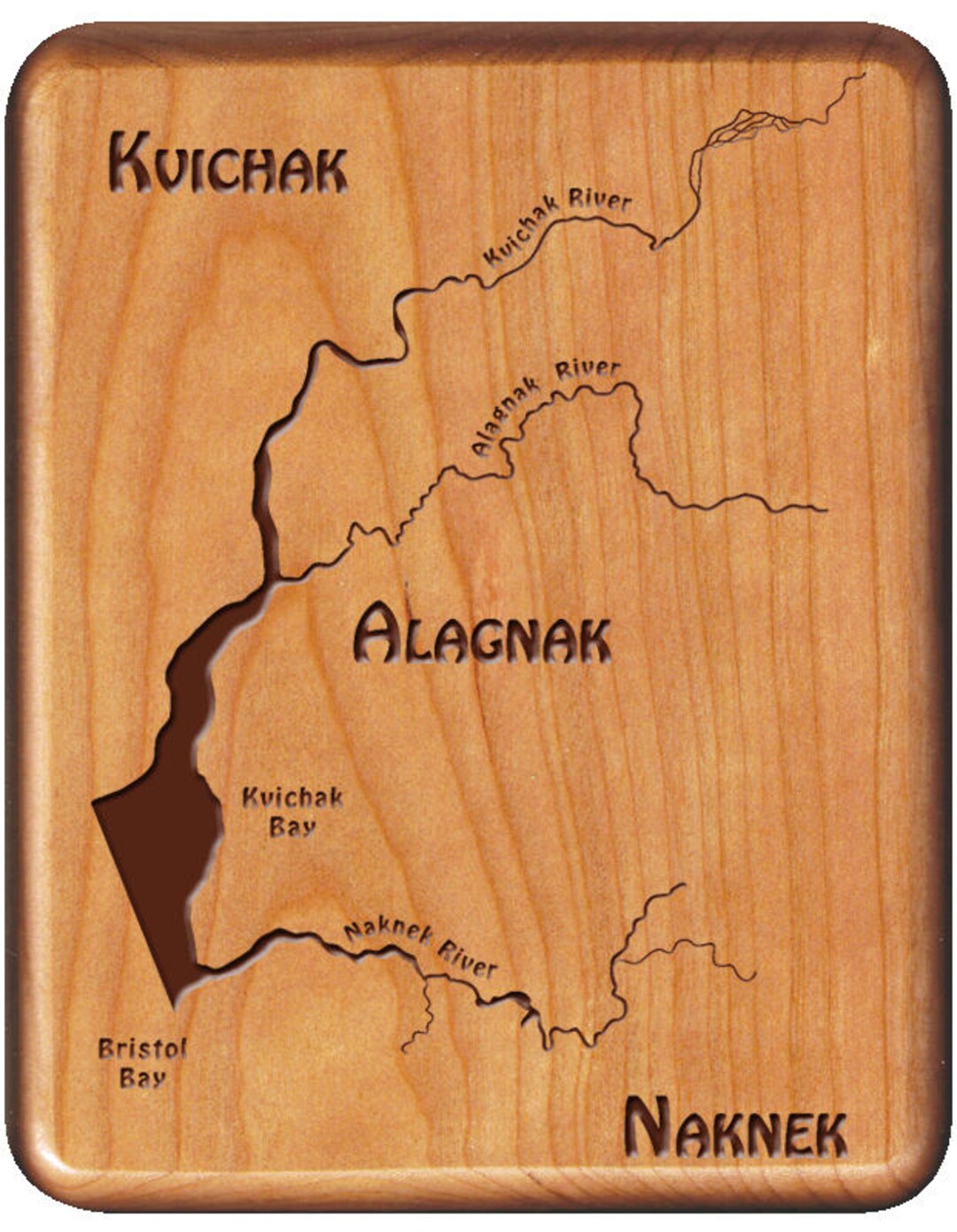 KVICHAK ALAGNAK NAKNEK River Map Fly Box - Custom Designed, Laser ...