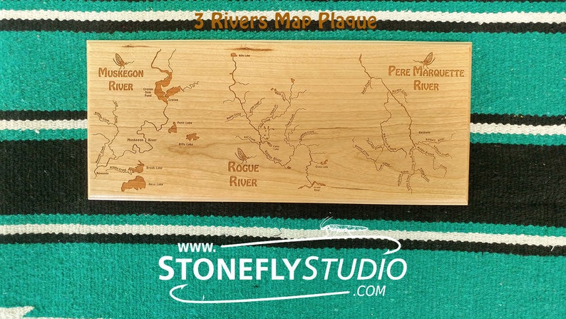 3 RIVERS MAP Plaque – 6 X 14 1/4 – Handcrafted, Custom Laser Engraved ...