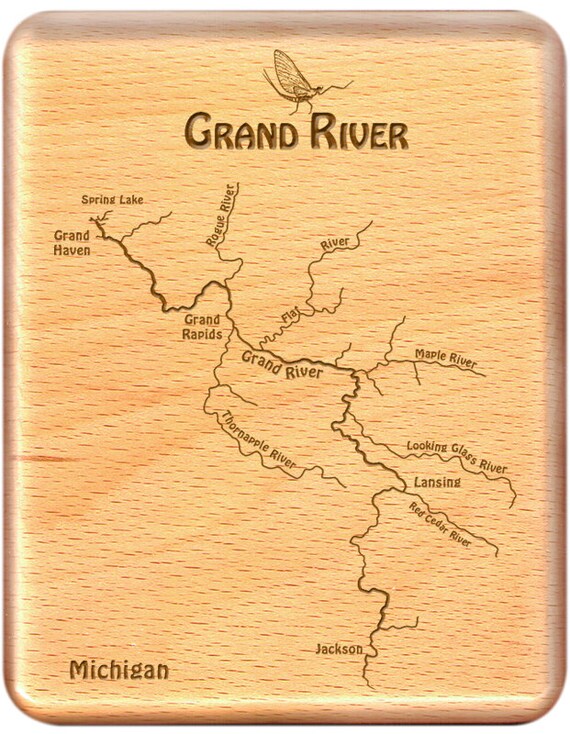 GRAND RIVER MAP Fly Box Handcrafted Custom Designed Laser | Etsy