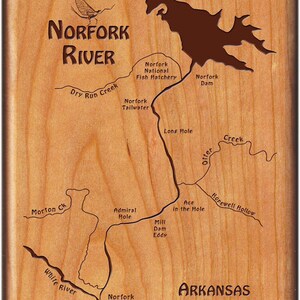 NORFORK RIVER MAP Fly Box - Fly Fishing Arkansas - Handcrafted, Custom ...