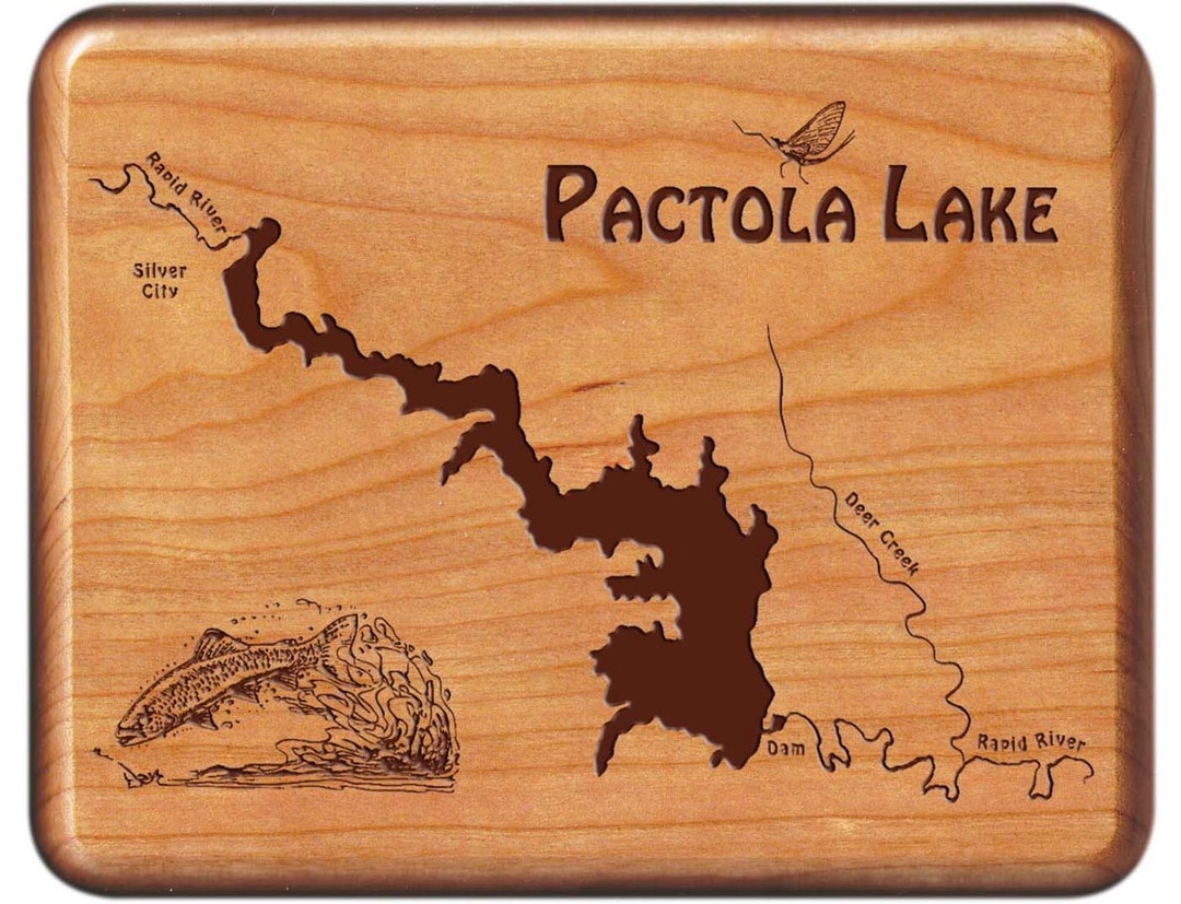 River Map Fly Box-pactola LAKE- Handcrafted, Custom Designed, Laser ...
