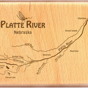 PLATTE RIVER Map Fly Box - Personalized Gift, Custom Designed, Laser ...