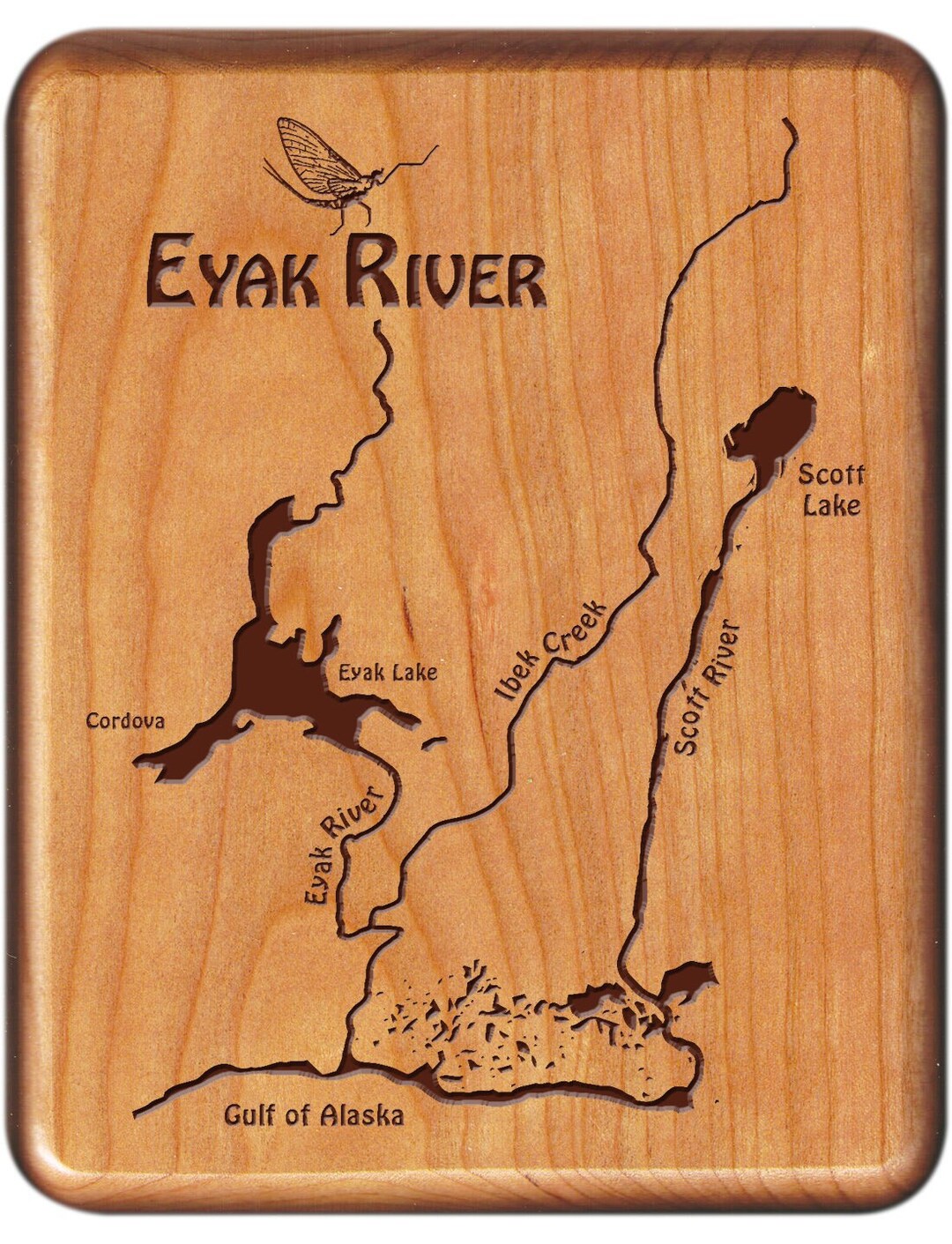 EYAK RIVER Map Fly Box. Personalized, Handcrafted, Custom Designed ...