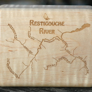 RESTIGOUCHE RIVER Map Fly Box - Handcrafted, Custom Designed, Laser ...