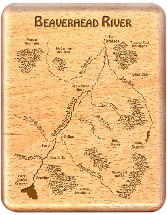 BEAVERHEAD RIVER Map Fly Box Personalized Handcrafted | Etsy
