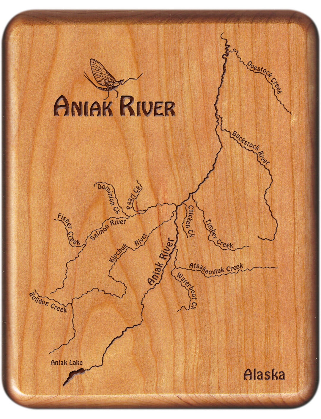 ANIAK RIVER Map Fly Box. Personalized, Handcrafted, Custom Designed ...