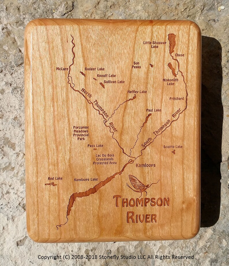 THOMPSON RIVER MAP Fly Box Handcrafted Custom Designed | Etsy