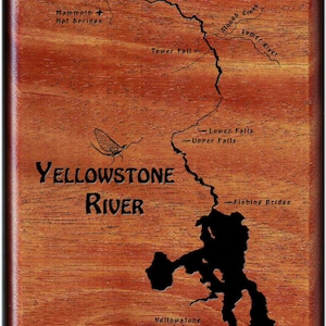 YELLOWSTONE RIVER MAP - Yellowstone National Park Fly Fishing Fly Box ...