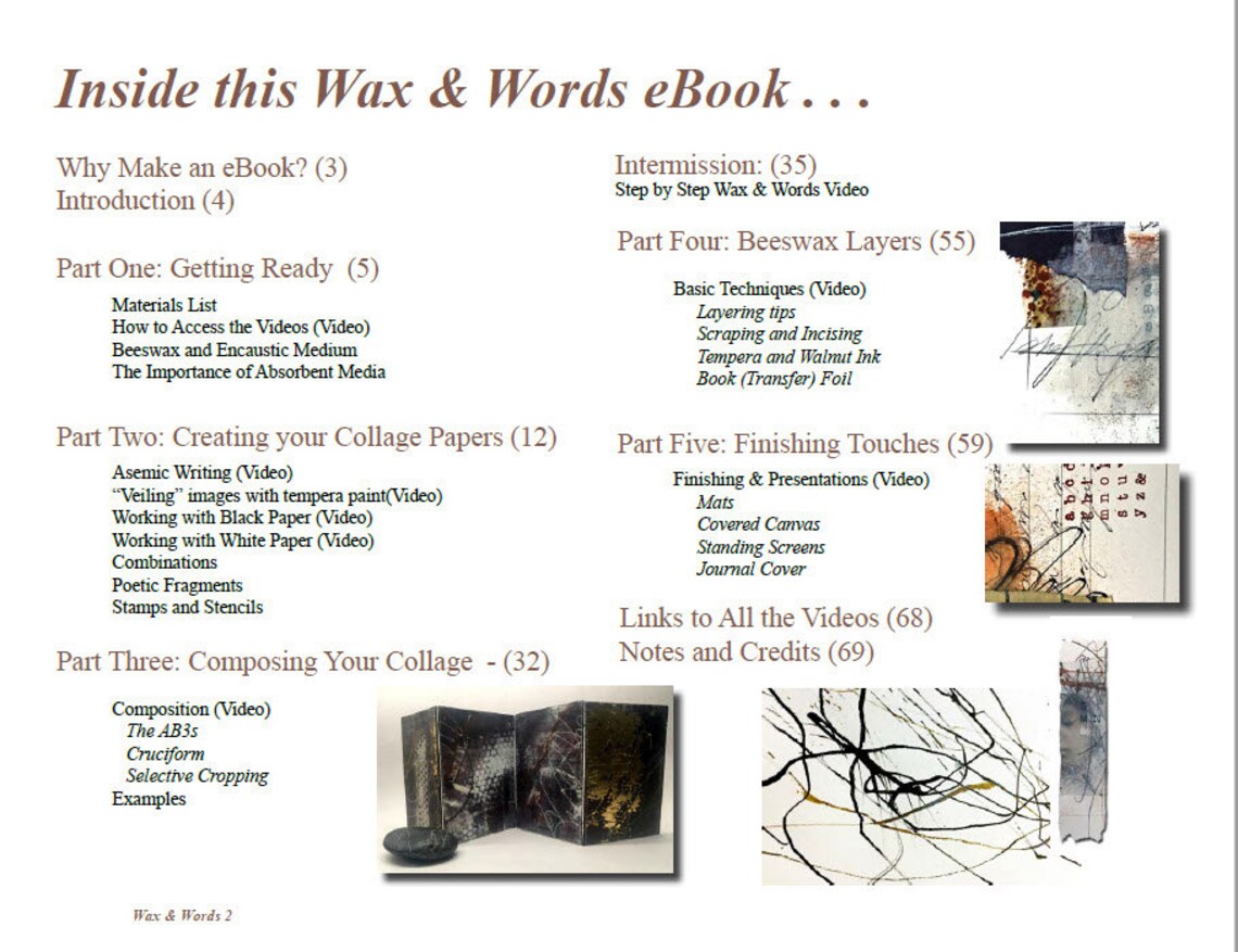 Wax & Words Workshop: an Interactive Ebook With 80 Pages of - Etsy