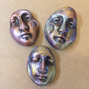 Three Celtic Forge Earthenware Shard Faces - Etsy