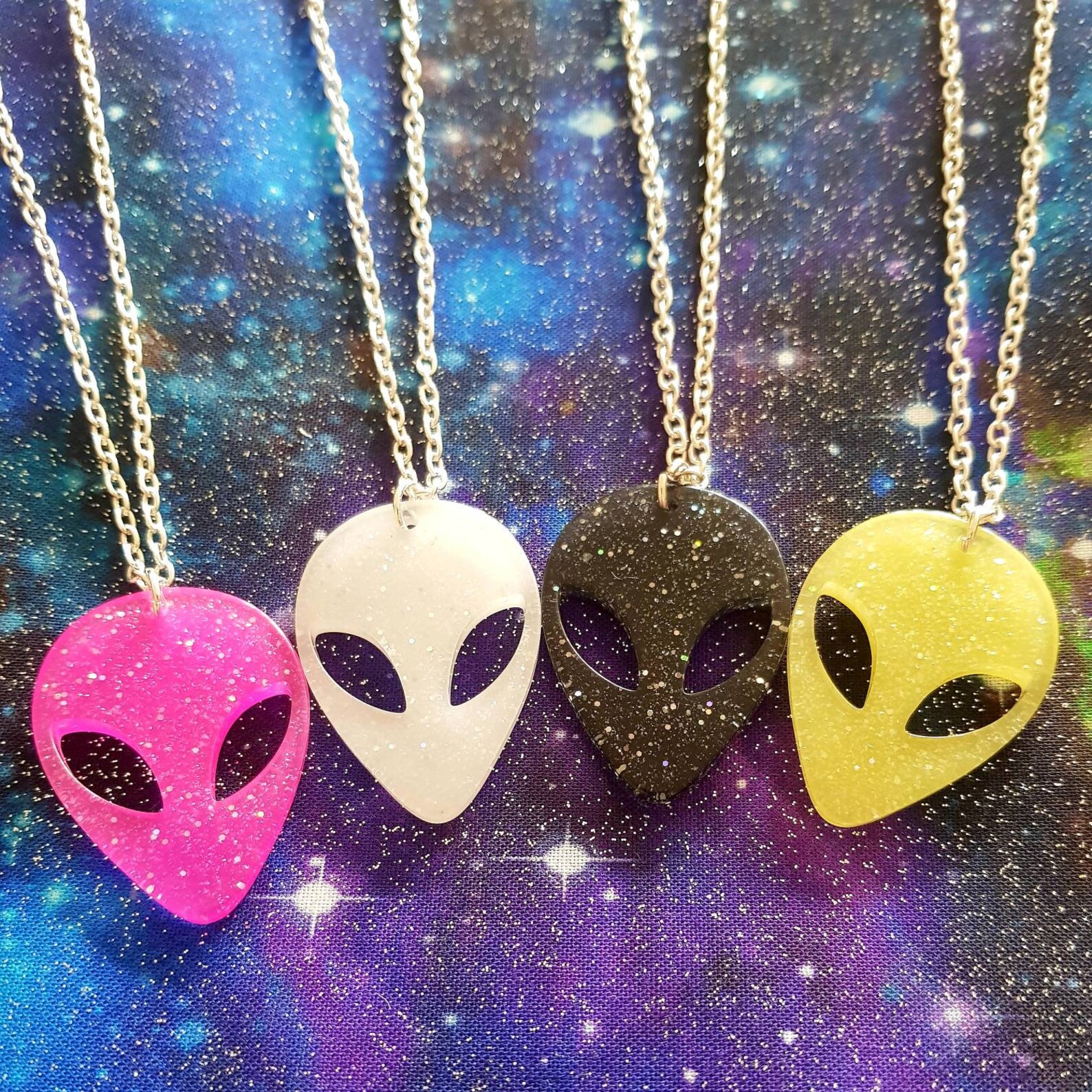 Bright Resin Alien Necklace | Etsy