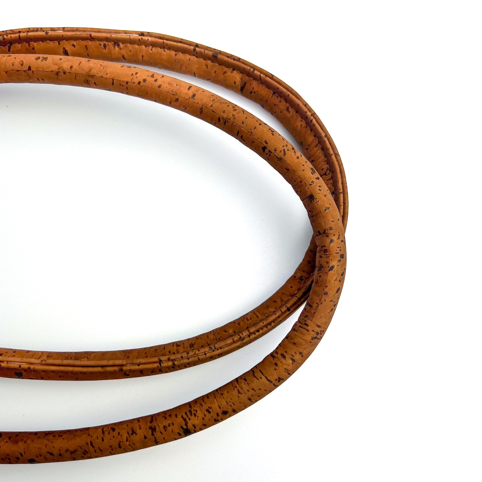 1 Pair of Cinnamon Brown Cork Fabric Rolled Handbag Handles 55cm , Cork ...