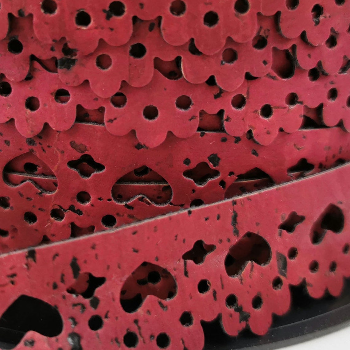 Cork cording Bordeaux Cork lace trim Cork sewing supplies | Etsy