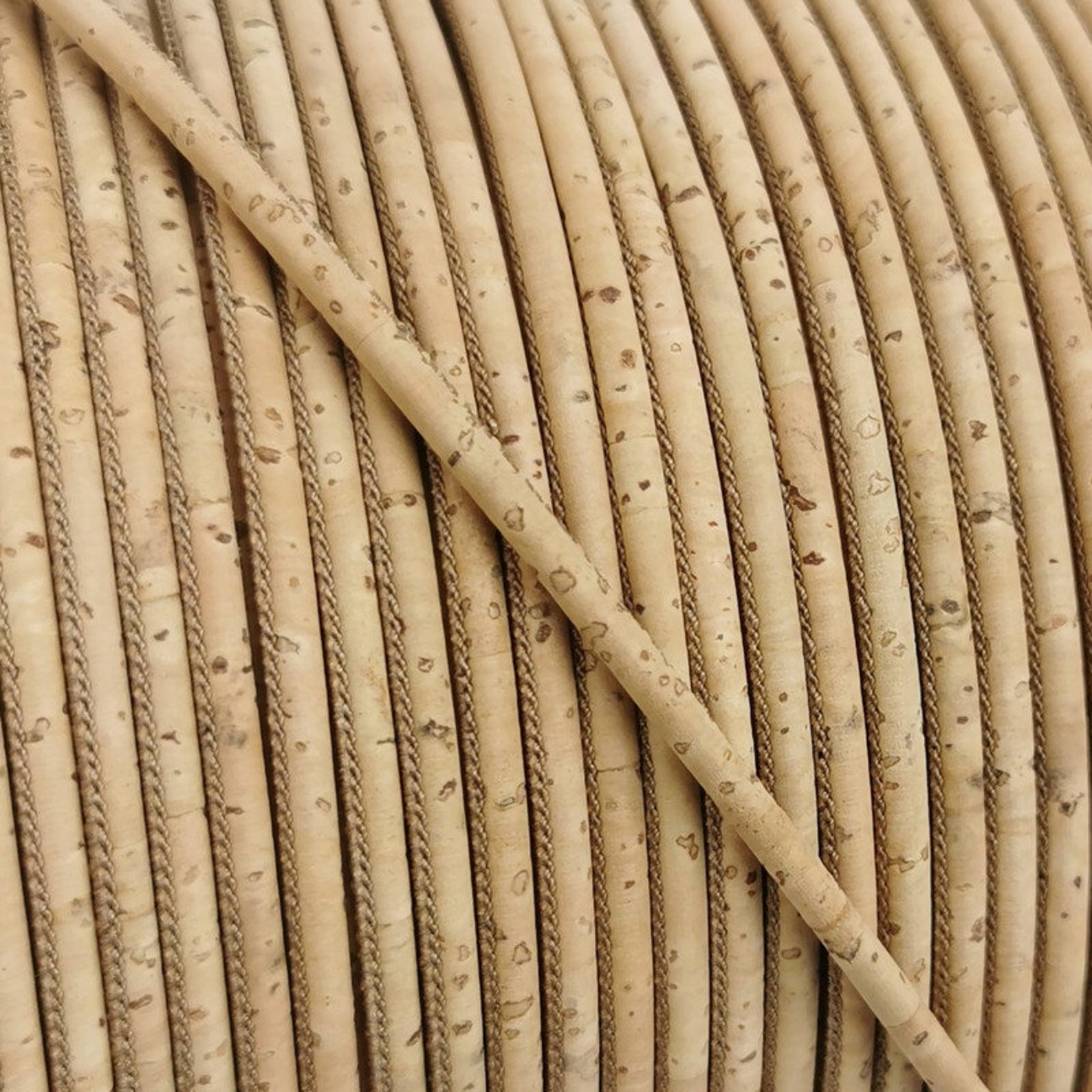 3mm Natural Cork Fabric Cord 1 Meter/ 39 in 3mm Genuine | Etsy