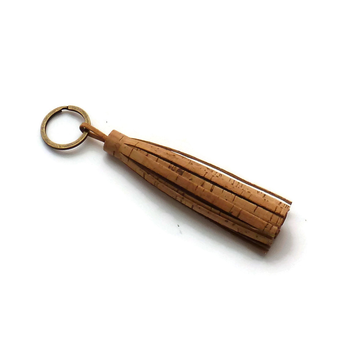 Tassel Keychain Tassel Key Ring Cork Tassel Key Fob Mini Etsy