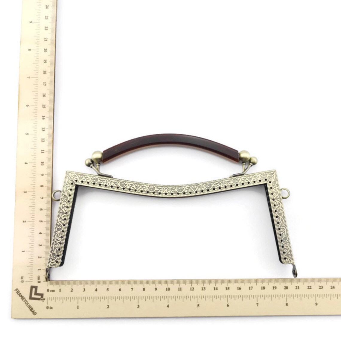 21cm Portable Purse Frame Antique Brass With Handle F21/1145 - Etsy
