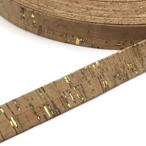 20mm Golden Cork Strap, 1 Meter/ 39 in - Flat Cork Leather Cord Natural ...