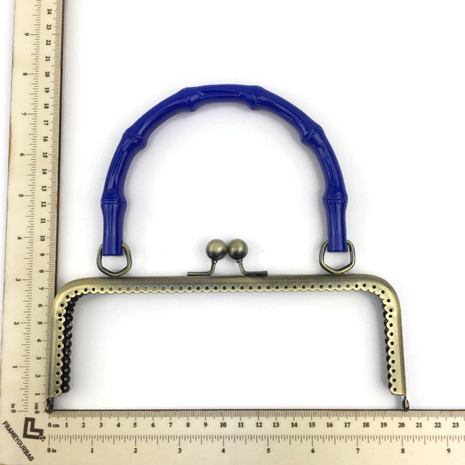 Purse Frame Portable Purse Frame Antique Brass Royal Blue - Etsy