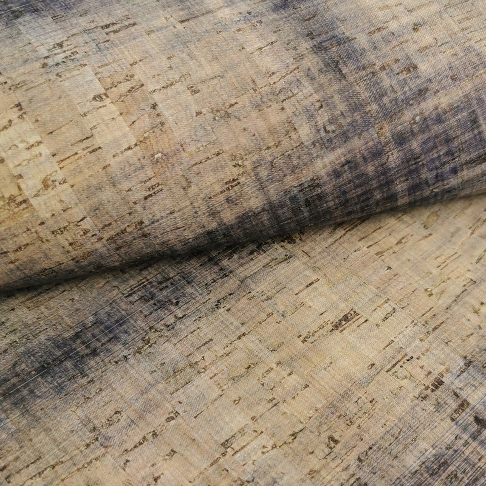 68x50cm Portuguese Cork Fabric, Washed Jeans Cork Leather / 26.77''x19 ...