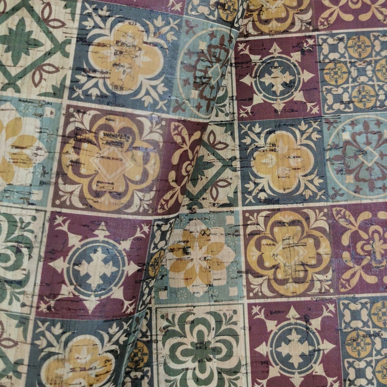 Portuguese Cork Fabric, Printed Pattern 68x50cm / 26.77''x19.69'', (59 ...