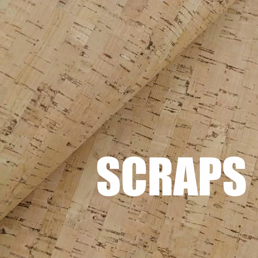 Scrap Natural Rustic Cork Fabric, Natural Rustic Cork Leather, Natural ...