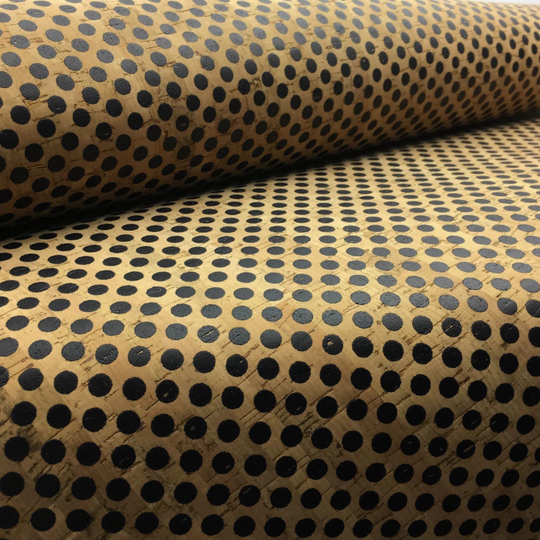Cork Fabric - Black Dots Print Cork - Ecofriendly - Made in Portugal ...