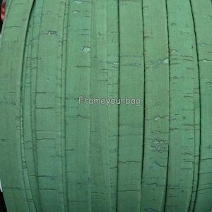 LAST METERS - 1 Meter Portuguese Cork 10x2mm Flat Leather Cord, Green ...