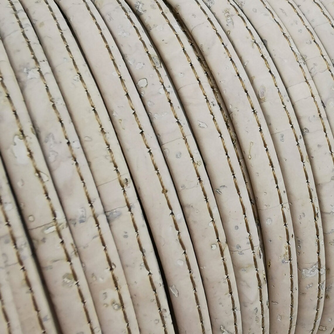 1M/ 39 in - Flat Cork Fabric Cord White - 5mm X 2mm (european Product ...