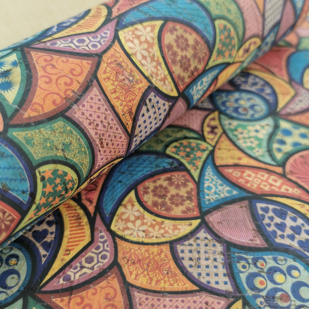 Portuguese Cork Fabric, Tiles Printed Pattern 68x50cm / 26.77''x19.69 ...