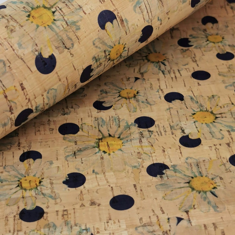 Portuguese Cork Fabricdaisy Cork Pattern 68x50cm / - Etsy