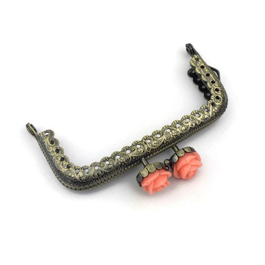 Purse Frame 8.5cm Metal Purse Frame With Salmon Flower F8.5/593 - Etsy