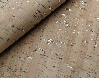 Rustic Natural Black Silver Flecked Cork Fabric by the Inch - Etsy