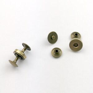 10 Sets of Bronze Color Double Caps Magnetic Snaps Clasps for Bag Purse ...