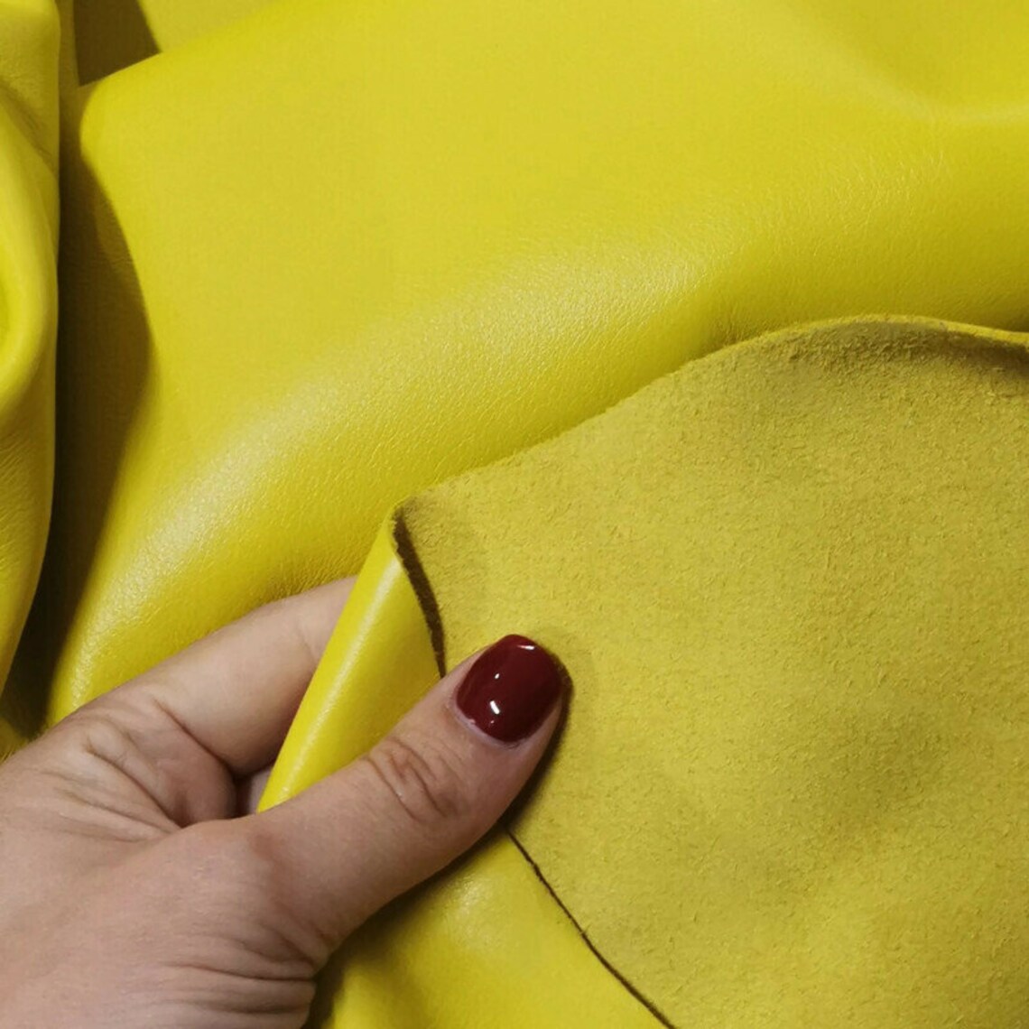Leather 12"x12" Yellow Cowhide 1.4mm - Etsy