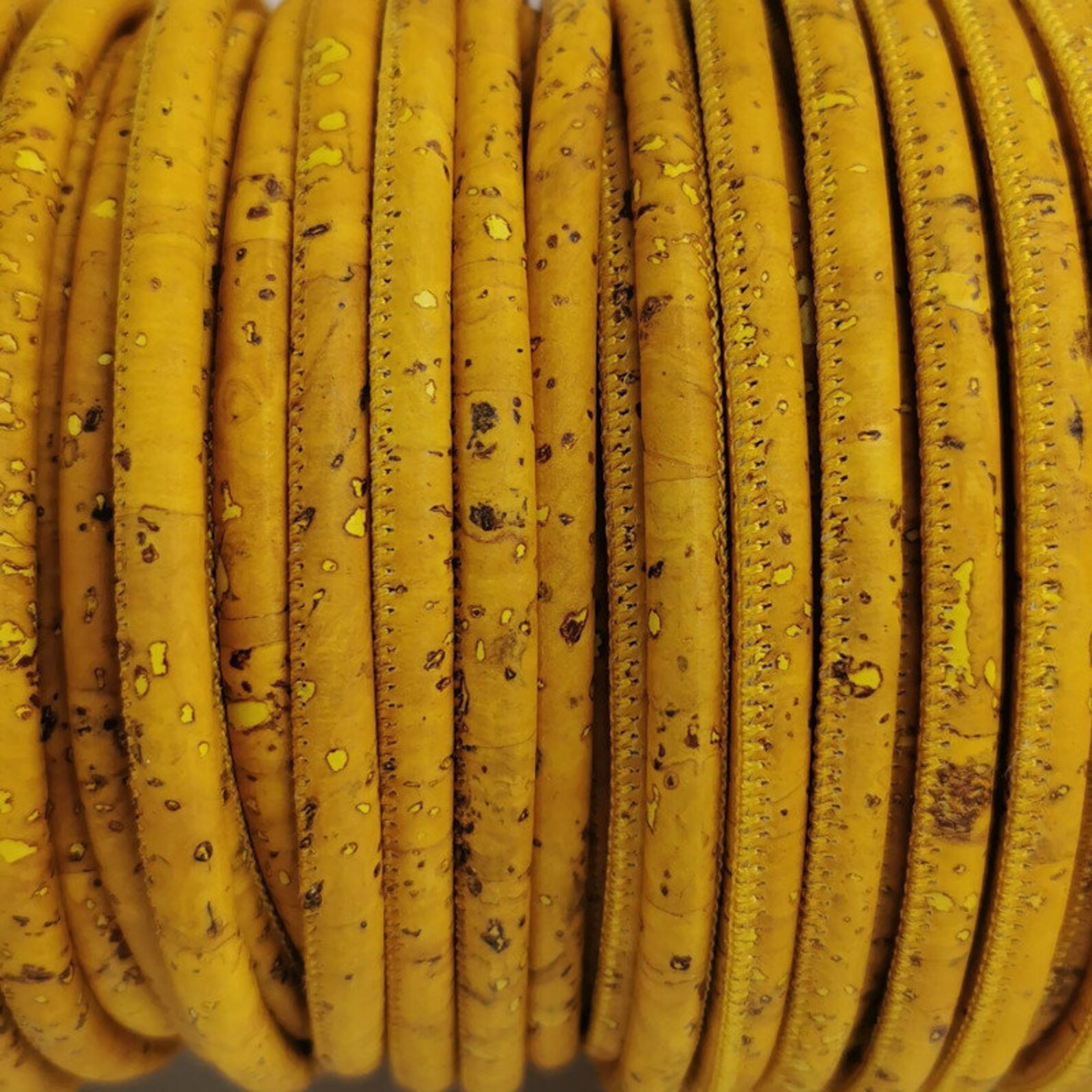5mm Yellow Cork Fabric Cord, 1m Portuguese Cork 5mm Cord, Yellow Color ...
