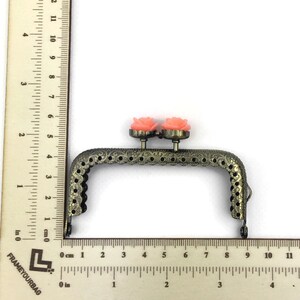 Purse Frame 8.5cm Metal Purse Frame With Salmon Flower F8.5/593 - Etsy