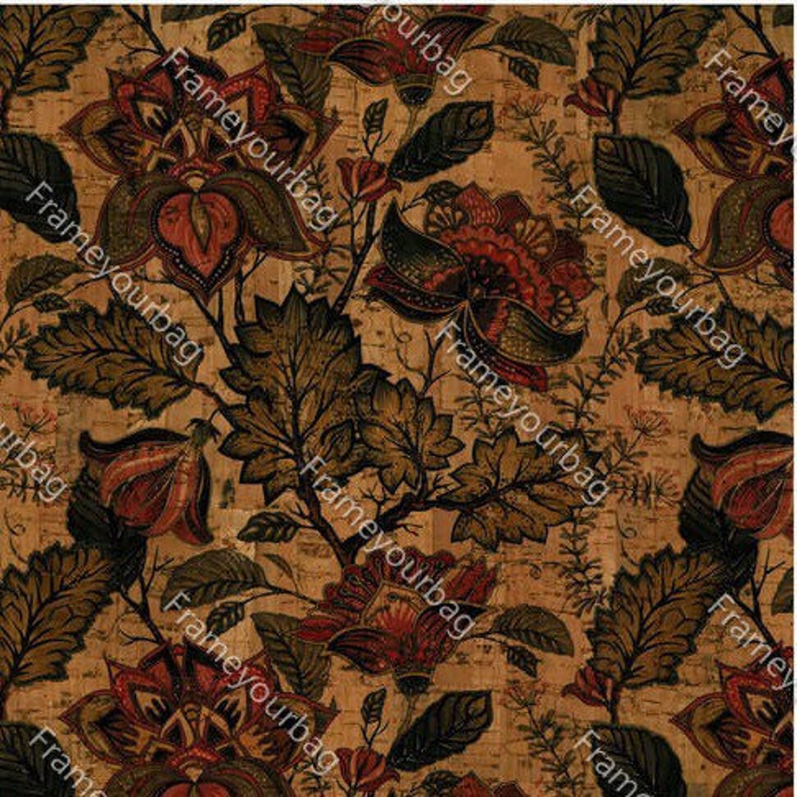 Portuguese Cork Fabric, Printed Pattern 68x50cm / 26.77''x19.69'', (16 ...