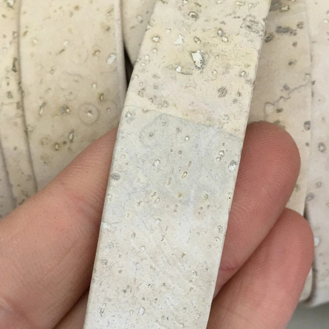 20mm White Cork Strap, 1 Meter/ 39in - Flat Cork Leather Cord White ...