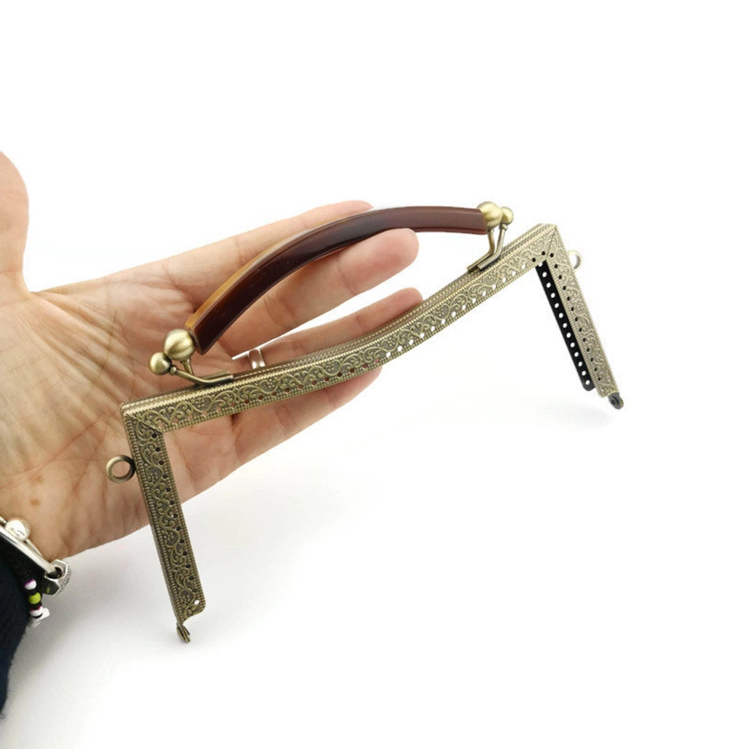 21cm Portable Purse Frame Antique Brass With Handle F21/1145 - Etsy