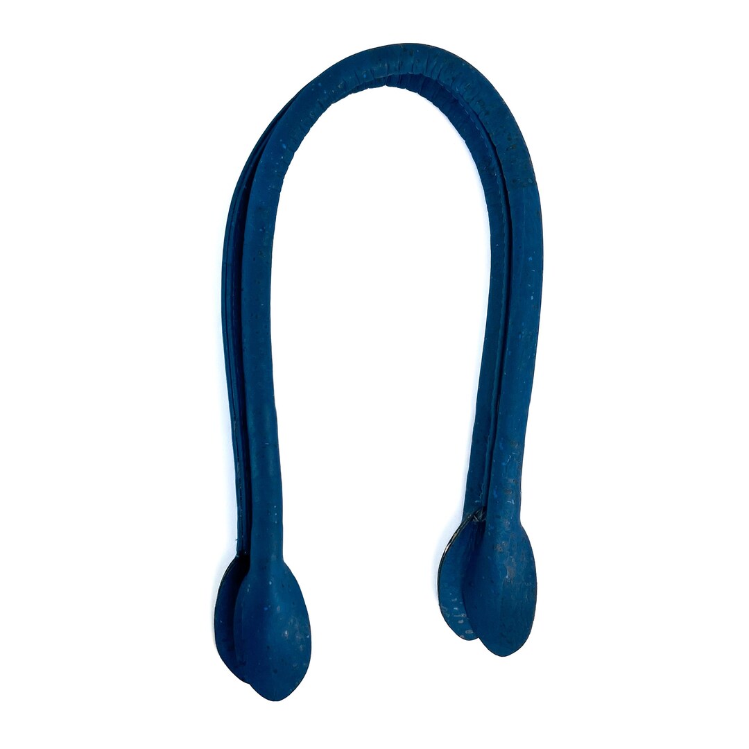 1 Pair of Royal Blue Cork Fabric Rolled Handbag Handles 55cm , Cork Bag ...
