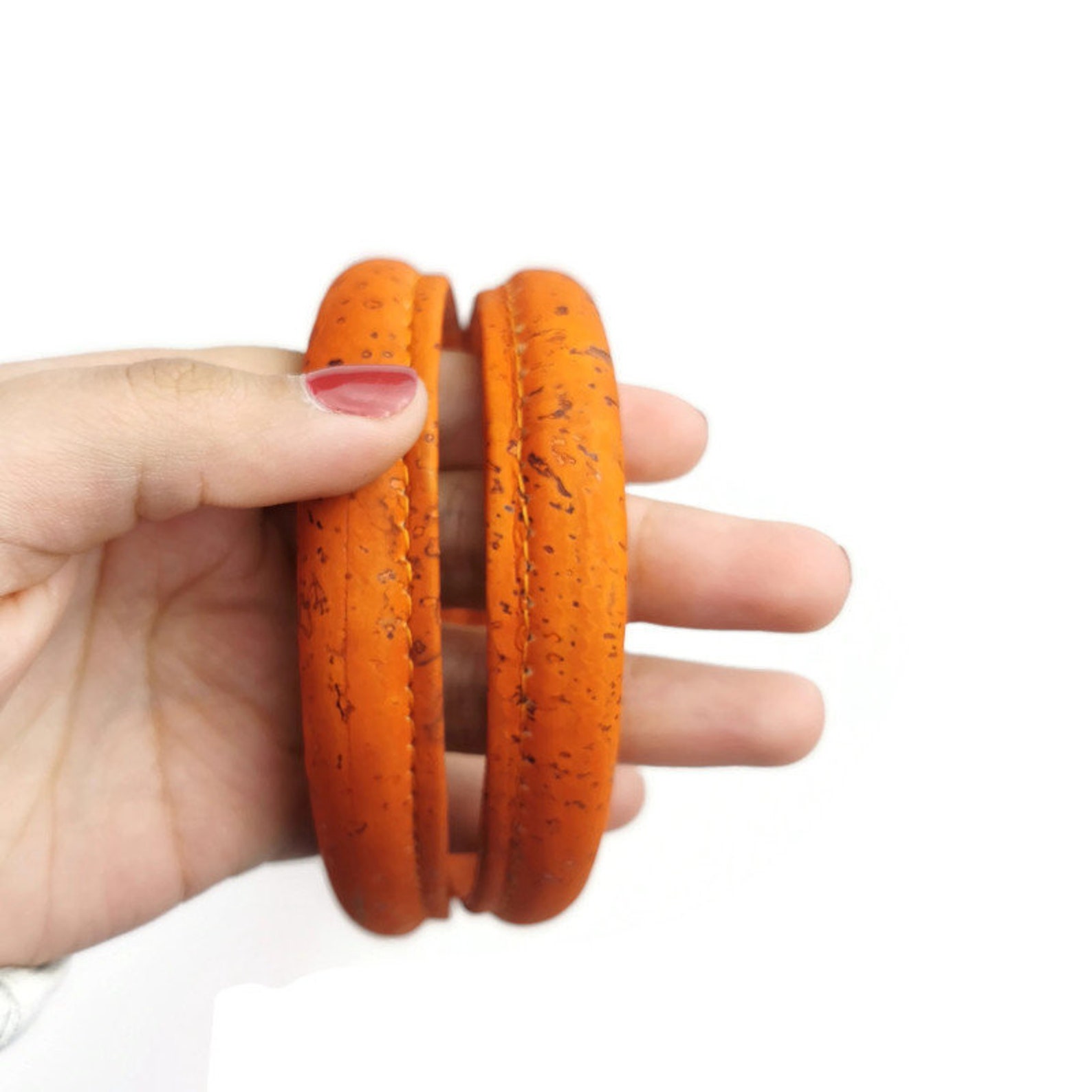 1 Pair of Orange Cork Fabric Rolled Handbag Handles 55cm - Etsy