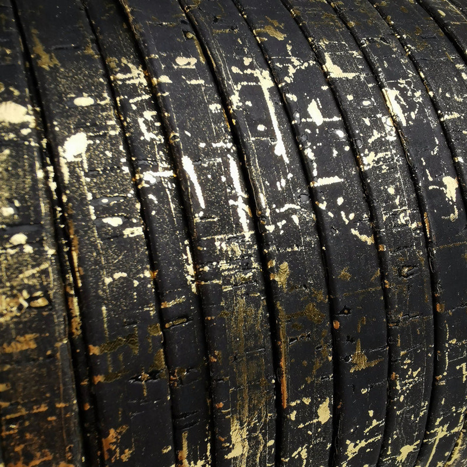 10mm Golden Black Cork Fabric Stripe Black Cork Fabric - Etsy