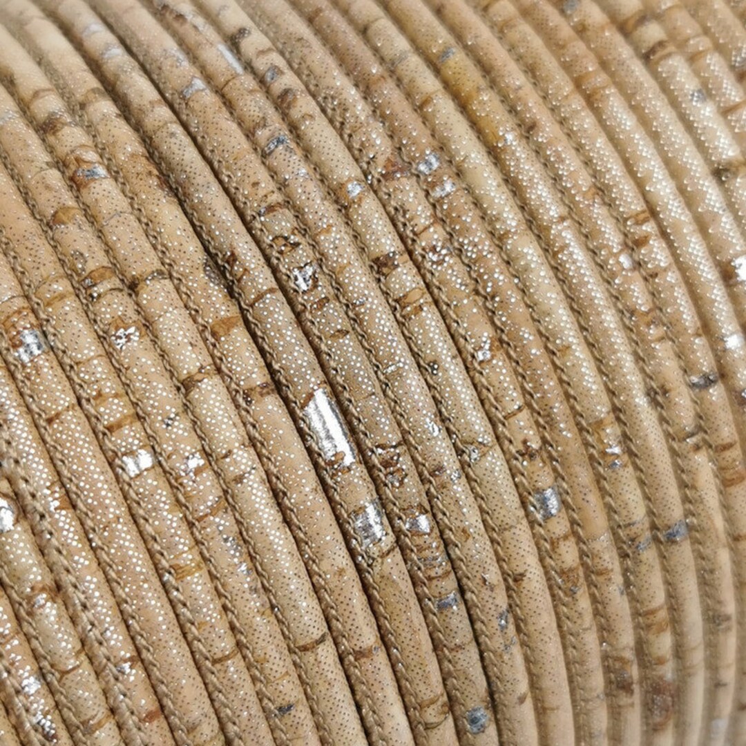 3mm Shimmer Silver Cork Fabric Cord, 1 Meter/ 39in - 3 Mm Genuine Cork ...