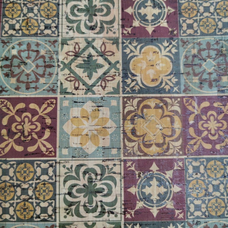Portuguese Cork Fabric, Printed Pattern 68x50cm / 26.77''x19.69'', (59 ...