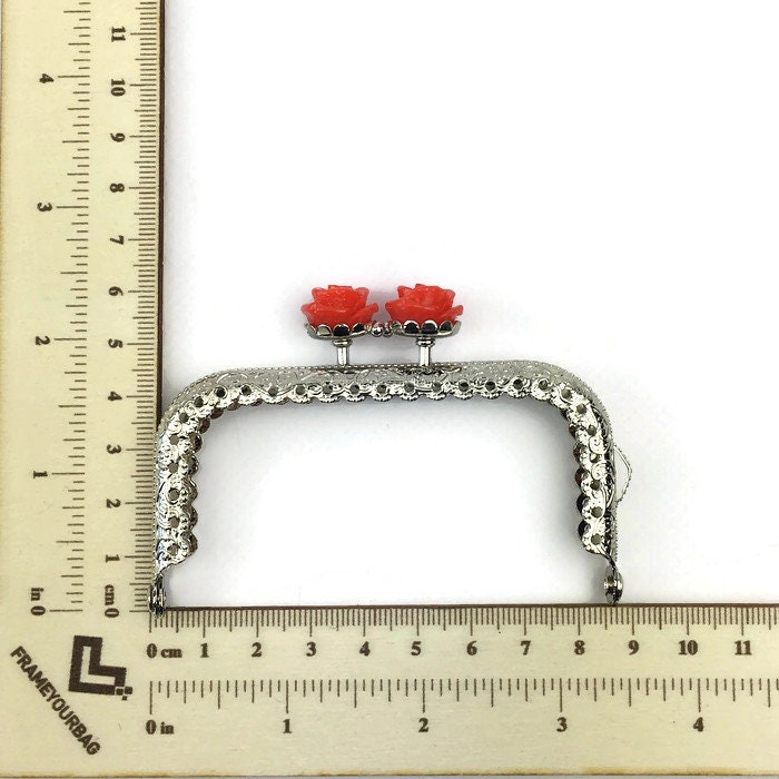 Purse Frame - 8.5cm Metal Purse Frame With Red Flower F8.5/598 - Etsy