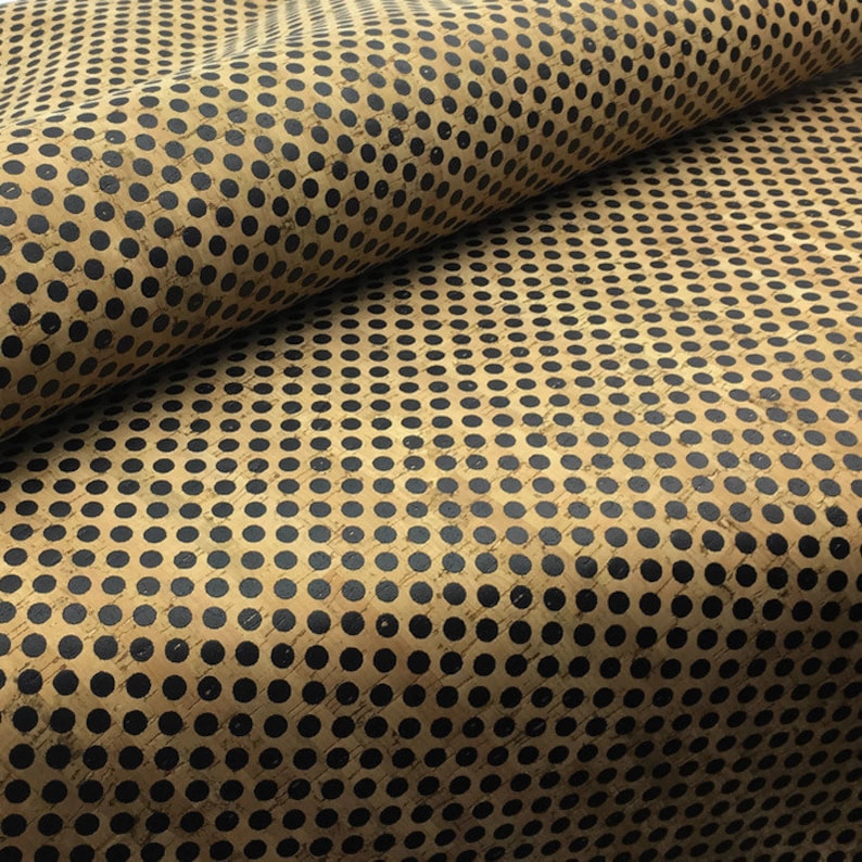Cork Fabric Black Dots Print Cork Ecofriendly Made in - Etsy