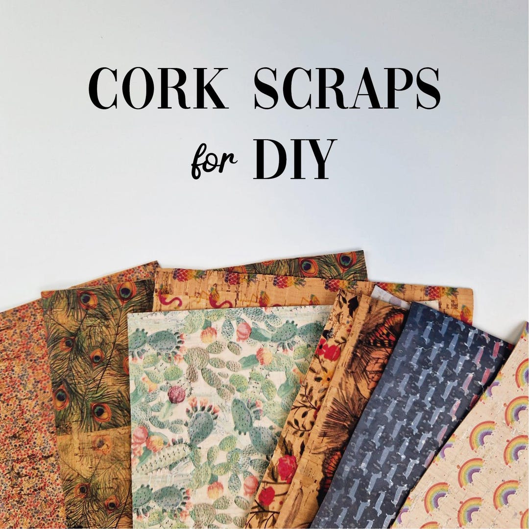 250gr of Cork Fabric Scraps Ready to Use for Quilting or Your Small ...