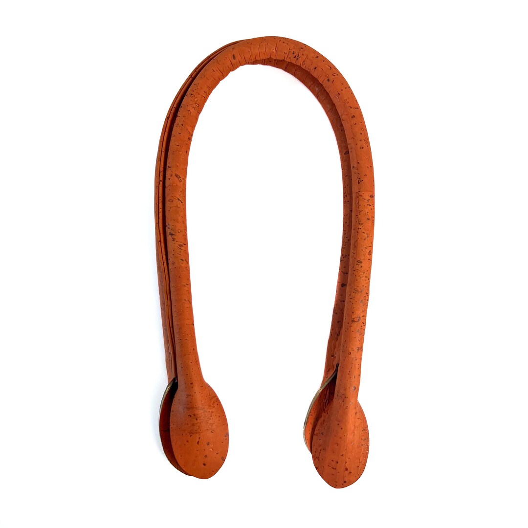 1 Pair of Orange Cork Fabric Rolled Handbag Handles 55cm , Cork Bag ...